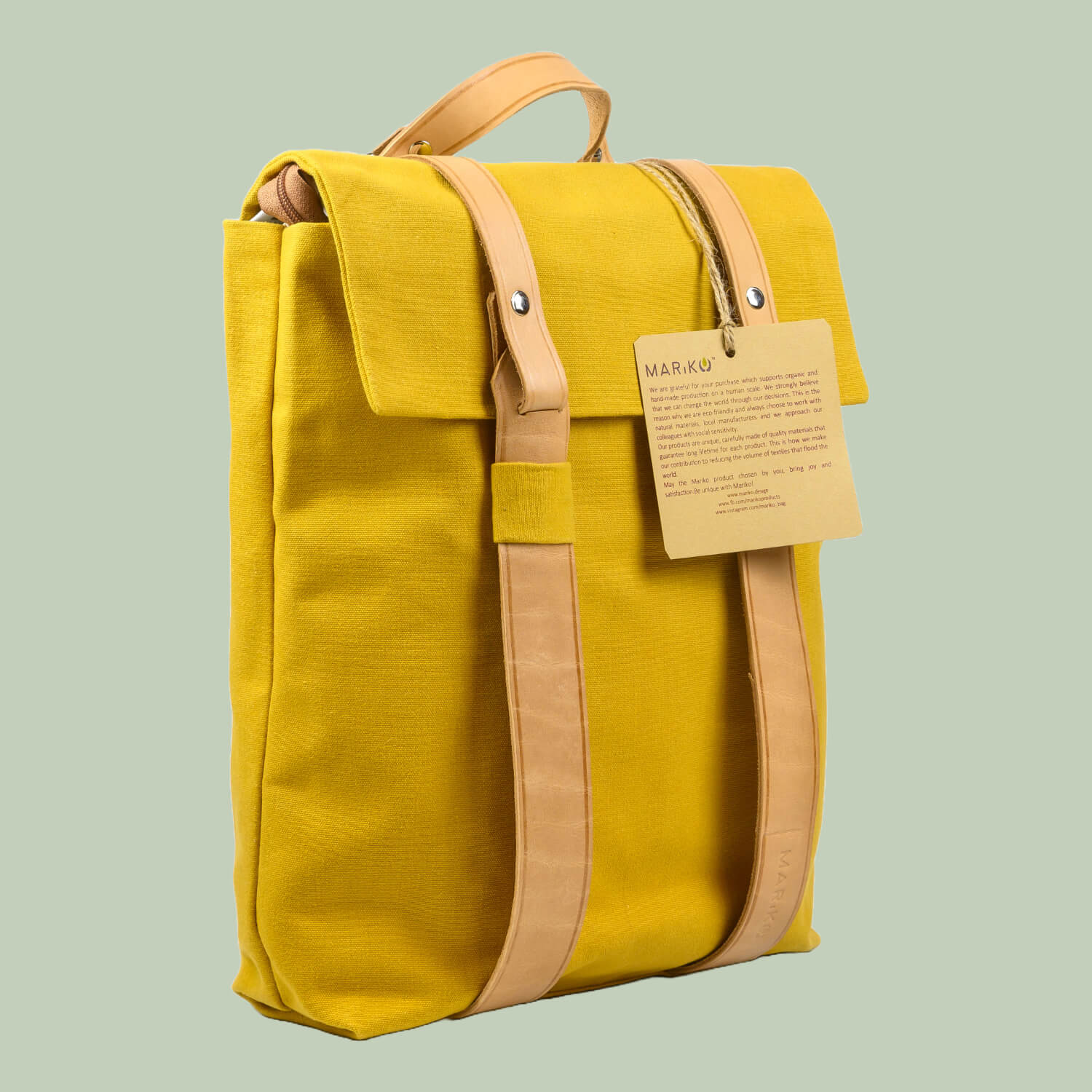 Canvas leather backpack – de mână